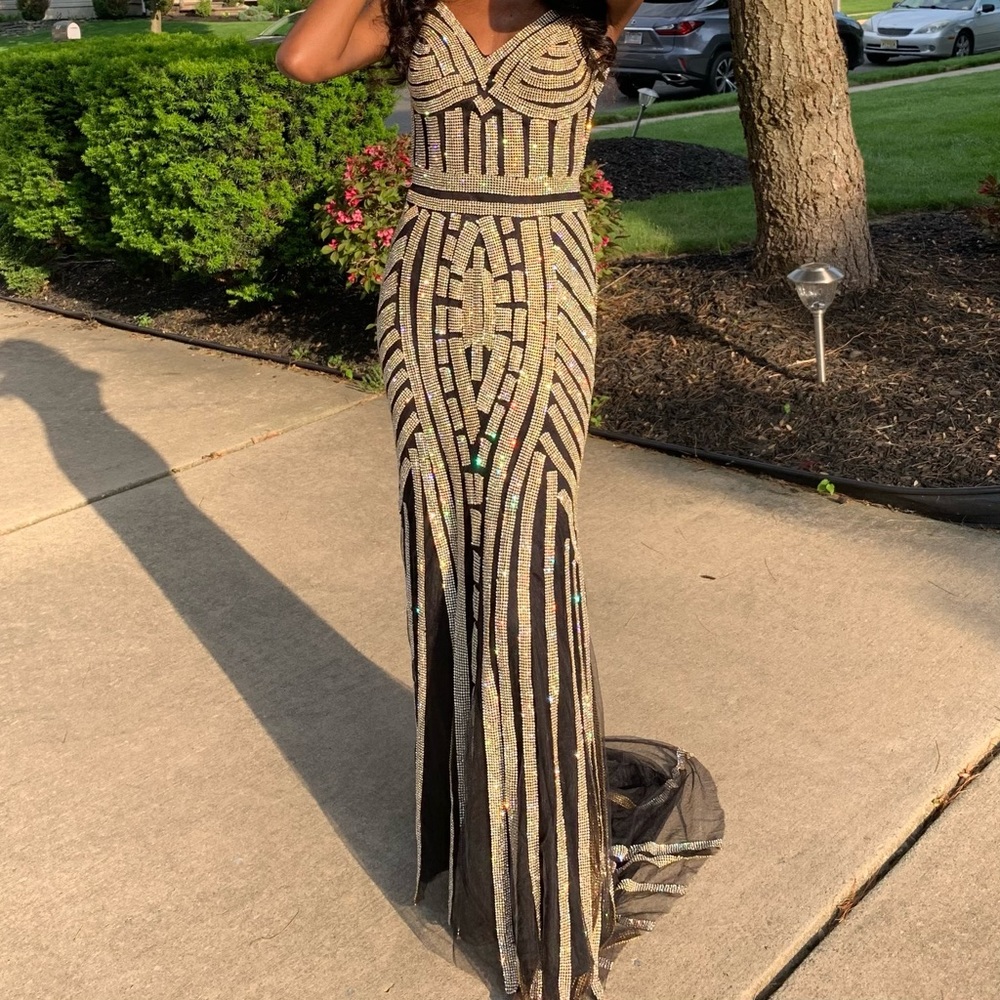 Crystal Embellished Prom Dress - Gem